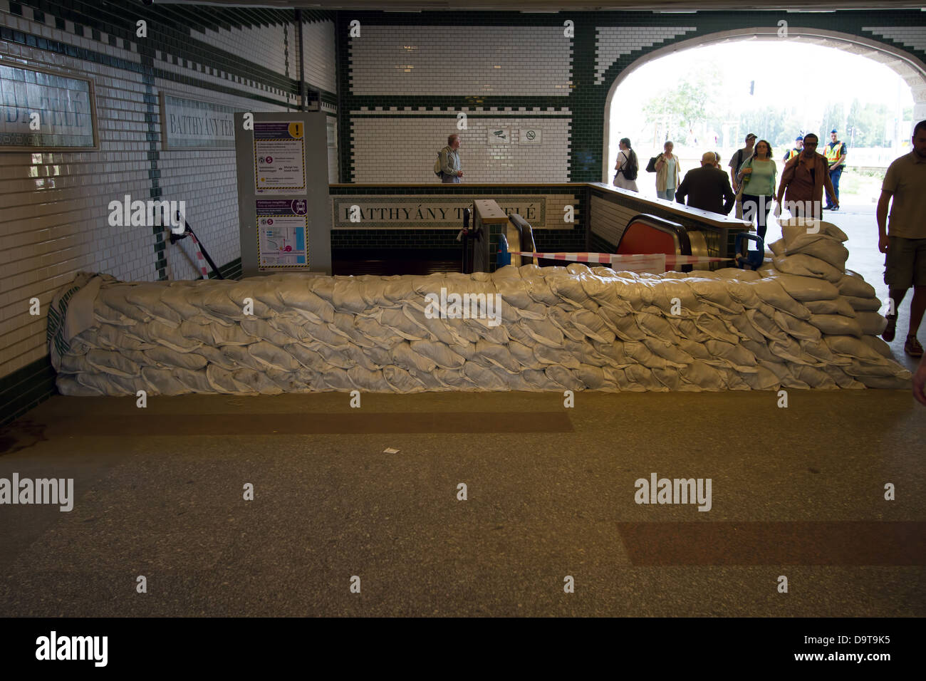 Batthyany Square in Budapest Hungary in June 2013 during a huge flood ...