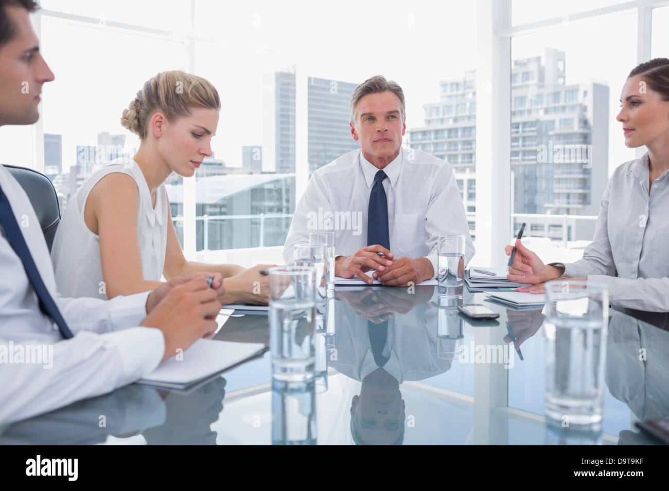 Serious businessman during a meeting Stock Photo - Alamy