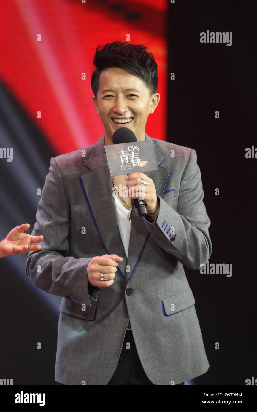 Han Geng at press conference of star documentary Youth in Beijing ...