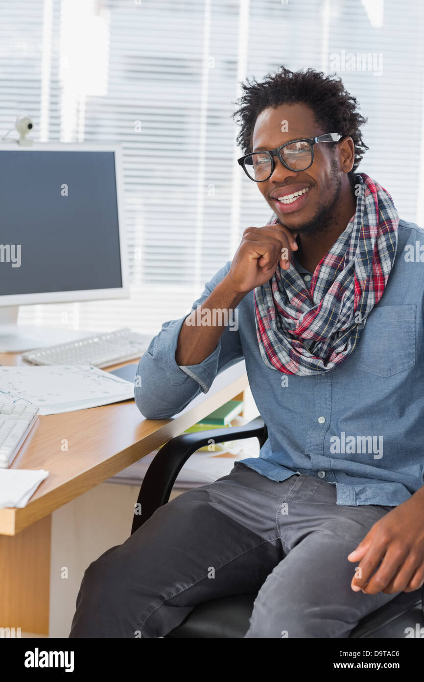 Portrait of a smiling creative business employee Stock Photo - Alamy