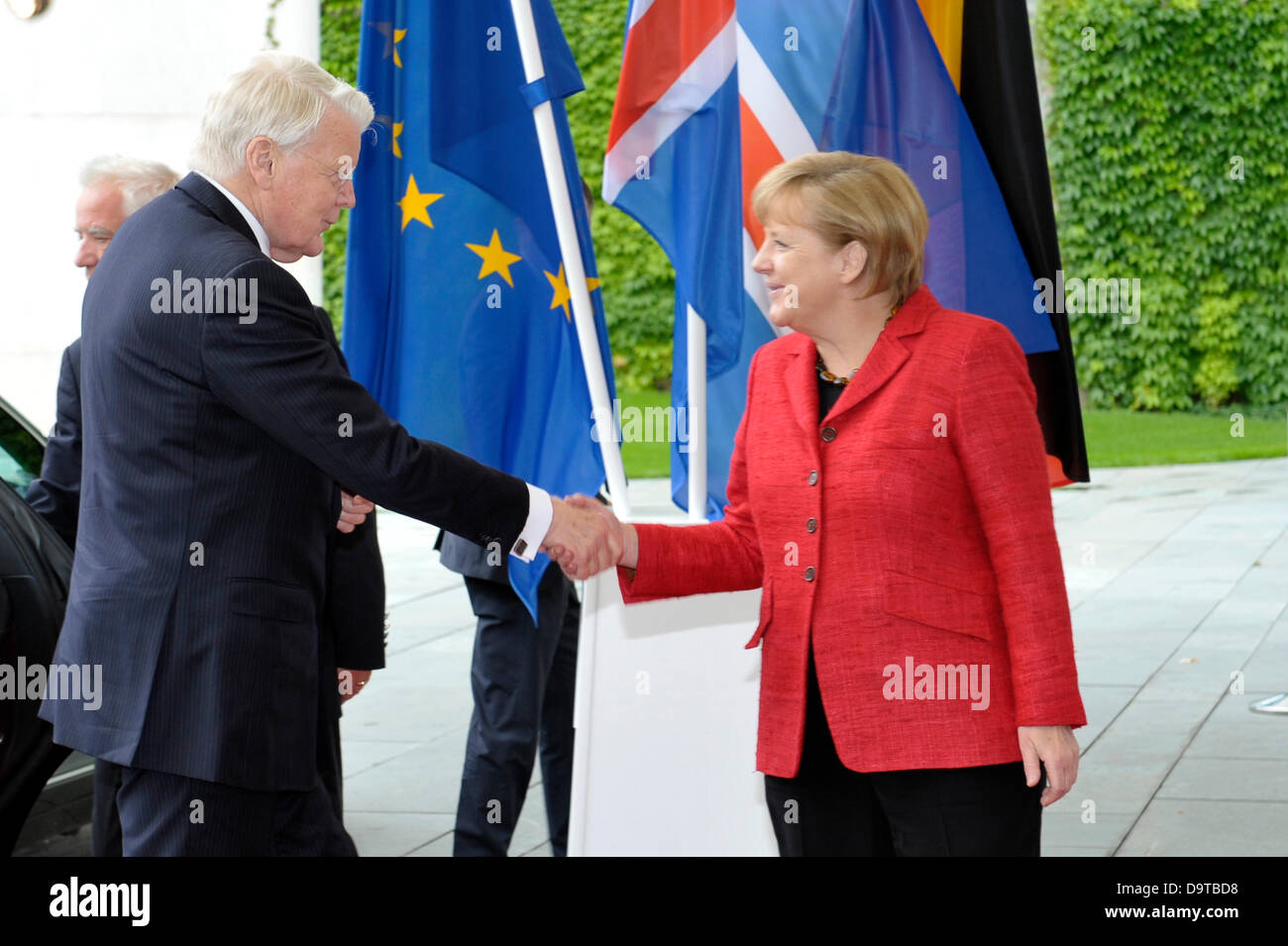 Berlin, Germany. June 26th 2013. Chancellor Angela Merkel give the ...