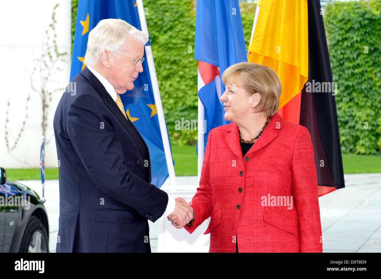 Berlin, Germany. June 26th 2013. Chancellor Angela Merkel give the ...