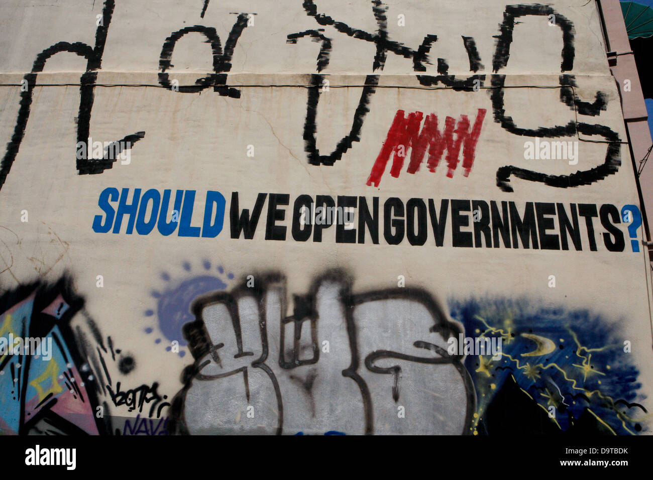 Athens, Greece. June 26, 2013. Greek economic crisis inspires graffiti ...
