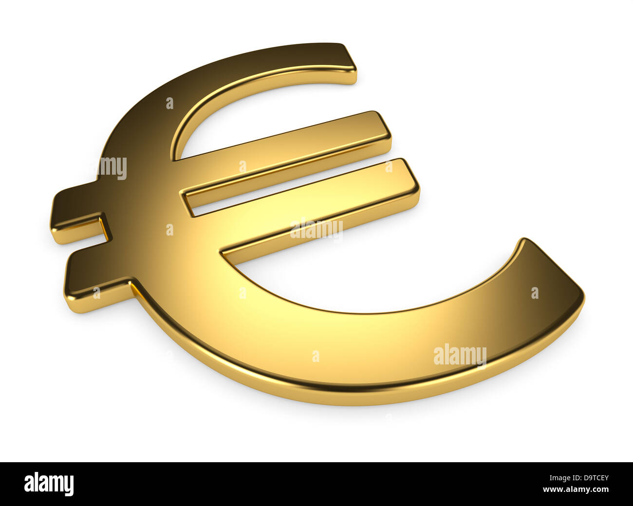 Golden euro symbol on white background, 3d render Stock Photo - Alamy