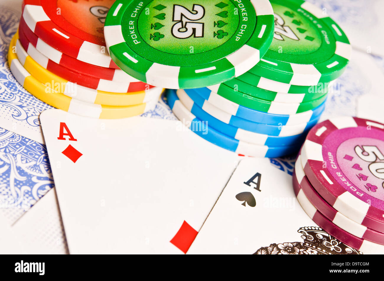 poker chips and playing cards Stock Photo - Alamy