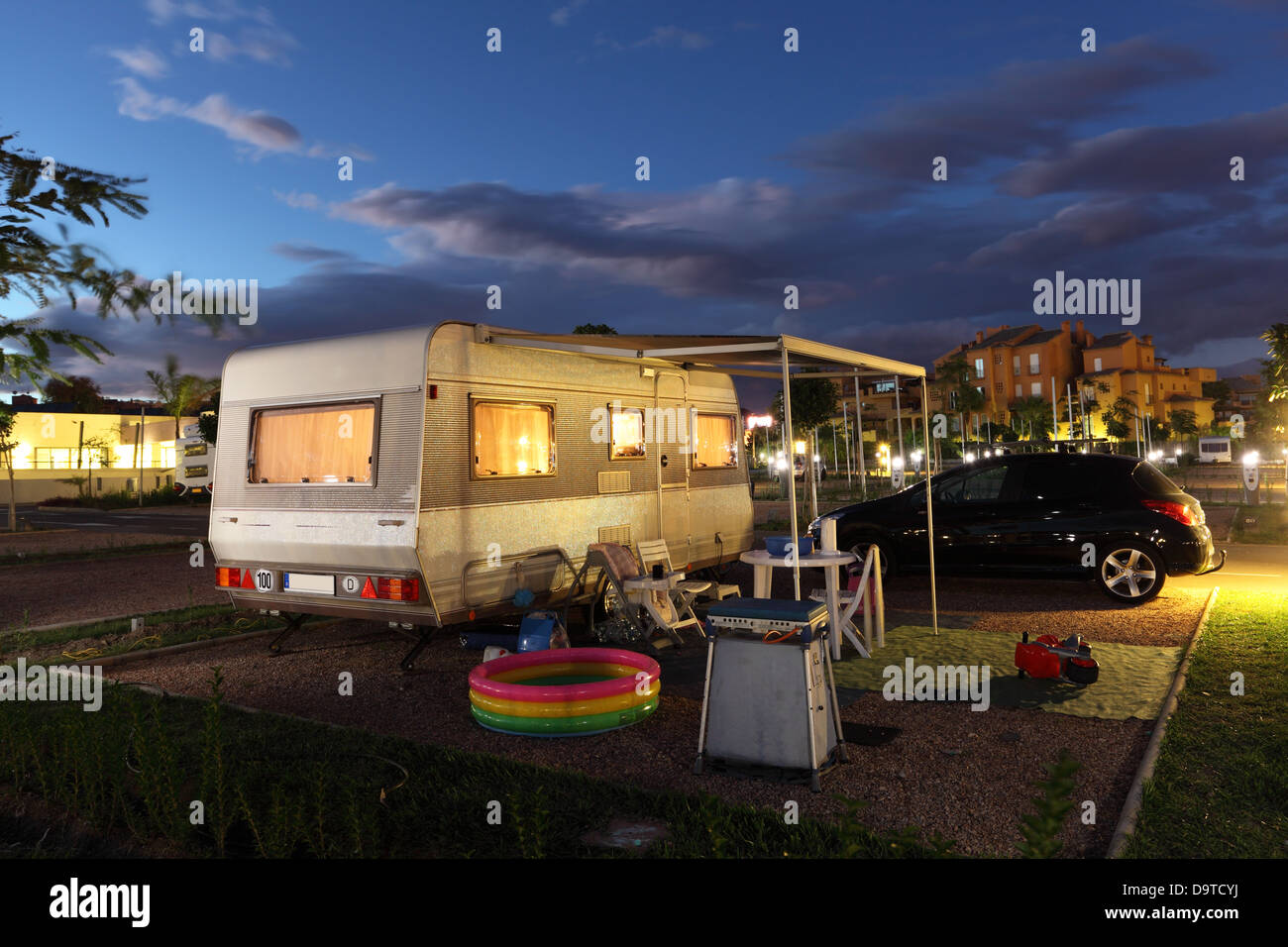 Caravan site night hi-res stock photography and images - Alamy