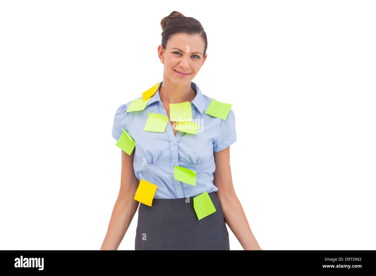Woman covered sticky notes hi-res stock photography and images - Alamy