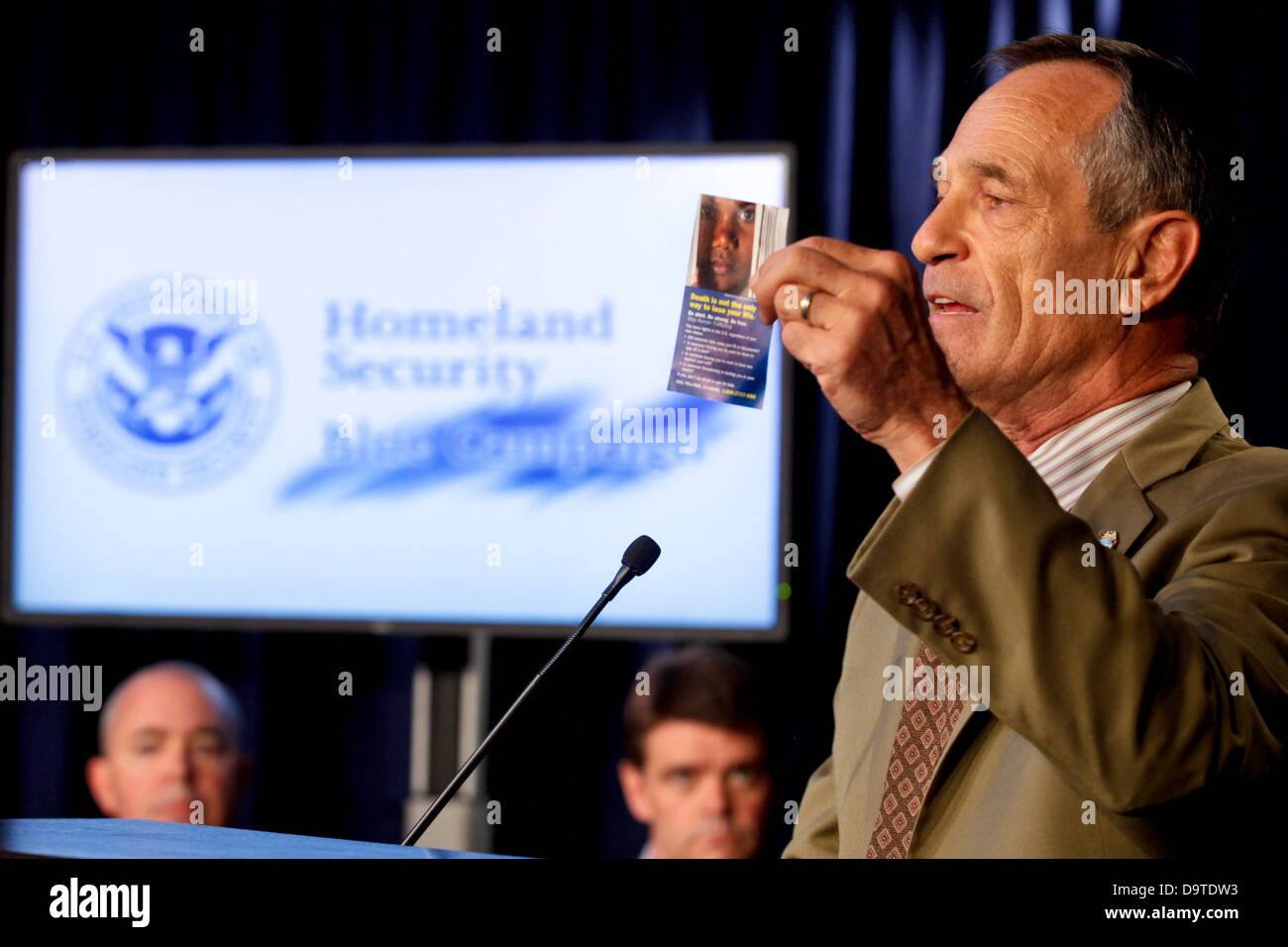A photo from the launch of the Blue Campaign by U.S. Customs and Border ...