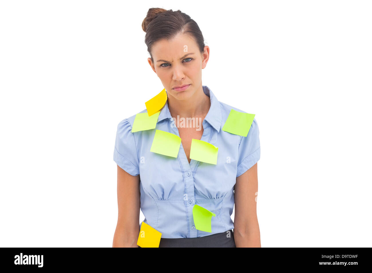 Woman covered sticky notes hi-res stock photography and images - Alamy