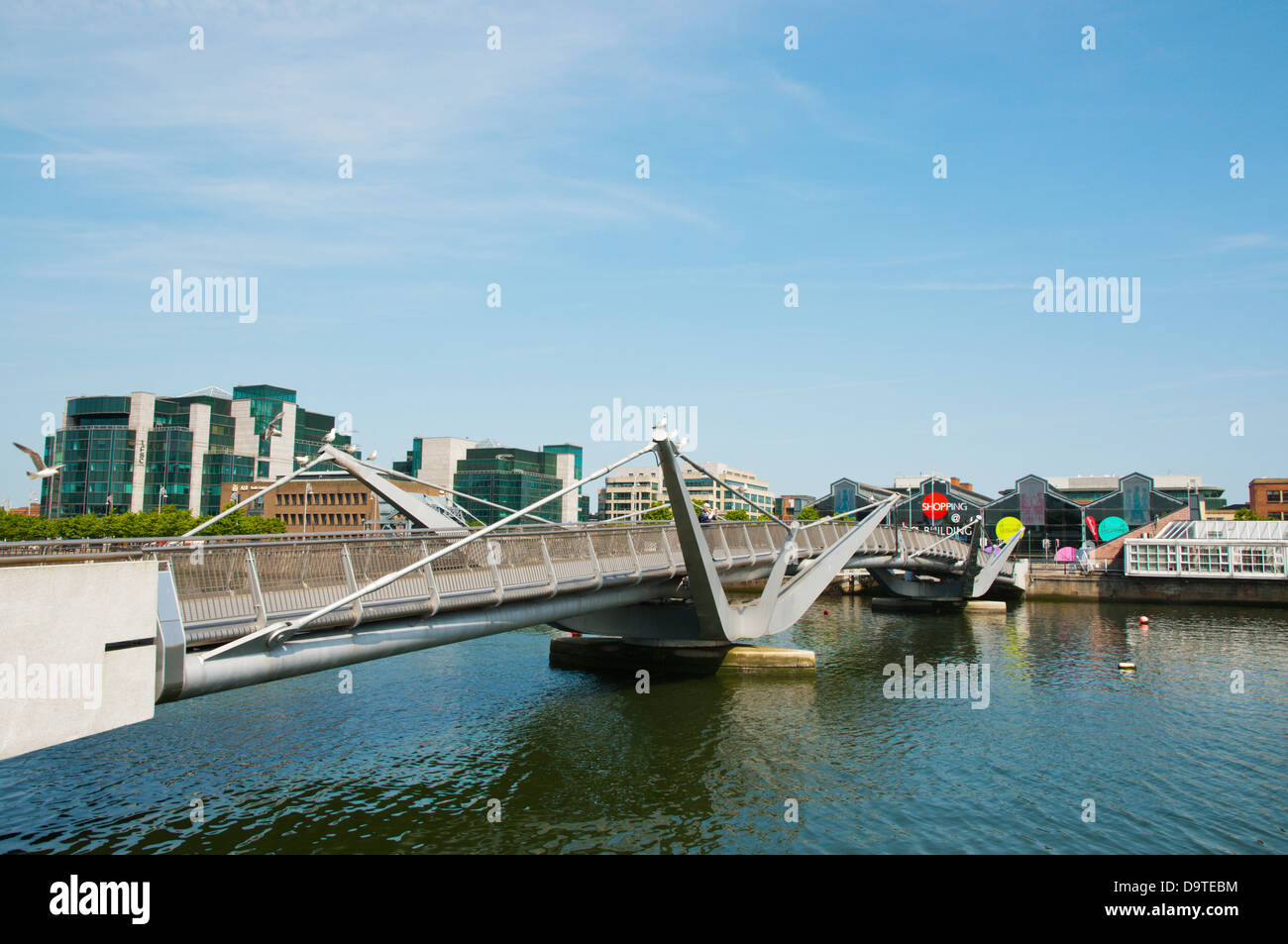 Sean O'Casey Bridge (2005) Docklands former harbour area by River ...