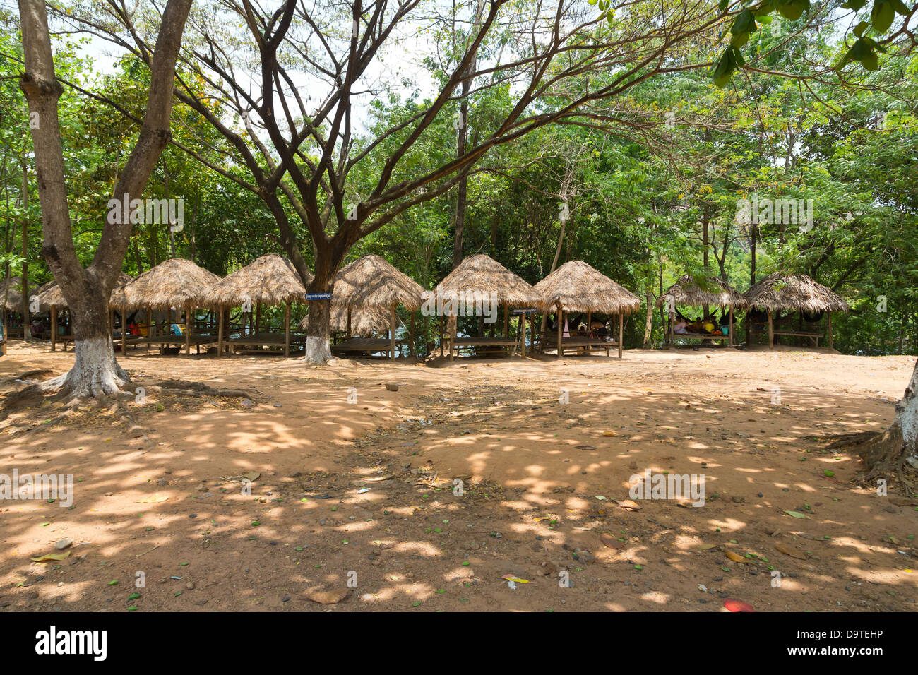 Straw Huts at Teuk Chhou Rapids in the Kampot Province of Cambodia ...
