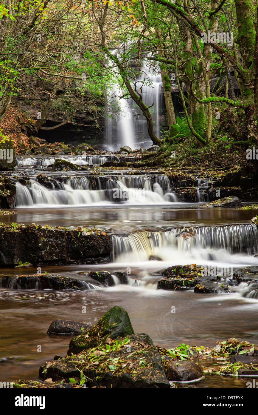 Gibsons Cave Waterfall, Bowlees, Teesdale, County Durham Stock Photo ...