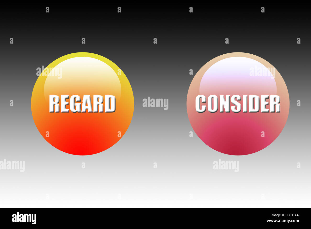 Regard, Consider button isolated on white background Stock Photo - Alamy