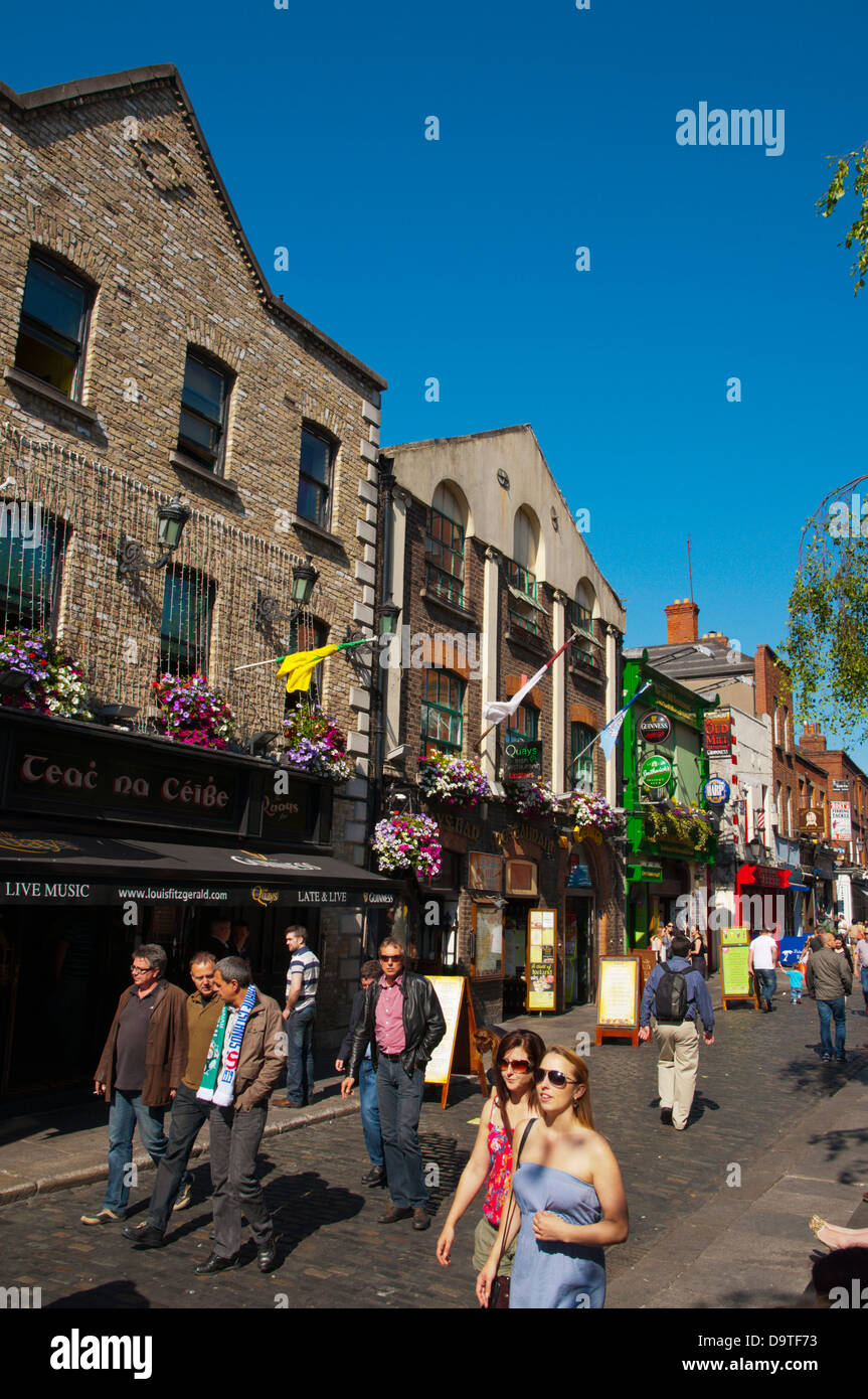 Temple Bar Square in Temple Bar entertainment area central Dublin ...