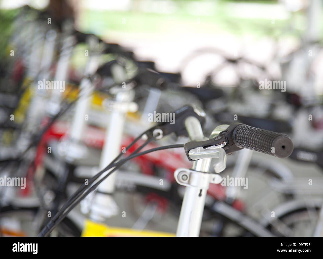 close up black handle bicycle Stock Photo - Alamy
