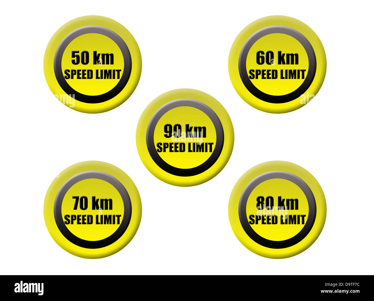 Speed button control isolated on white background Stock Photo - Alamy