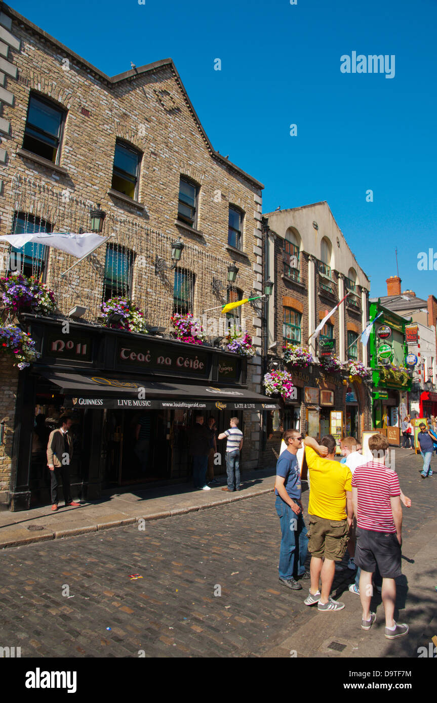 Temple Bar Square in Temple Bar entertainment area central Dublin ...
