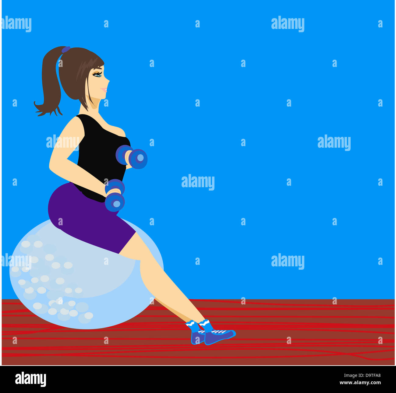 Fat woman blue ball hi-res stock photography and images - Alamy