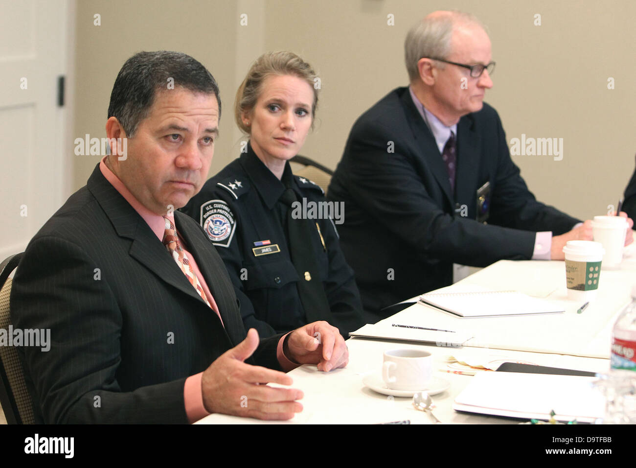 This image shows a U.S. Customs and Border Protection (CBP) roundtable ...