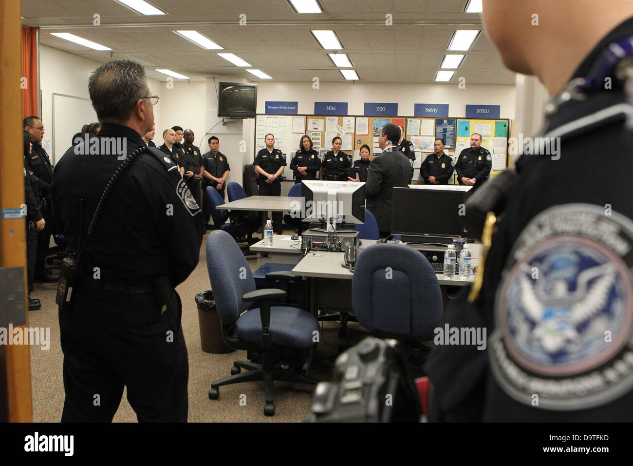 A photo capturing the U.S. Customs and Border Protection (CBP) officers ...