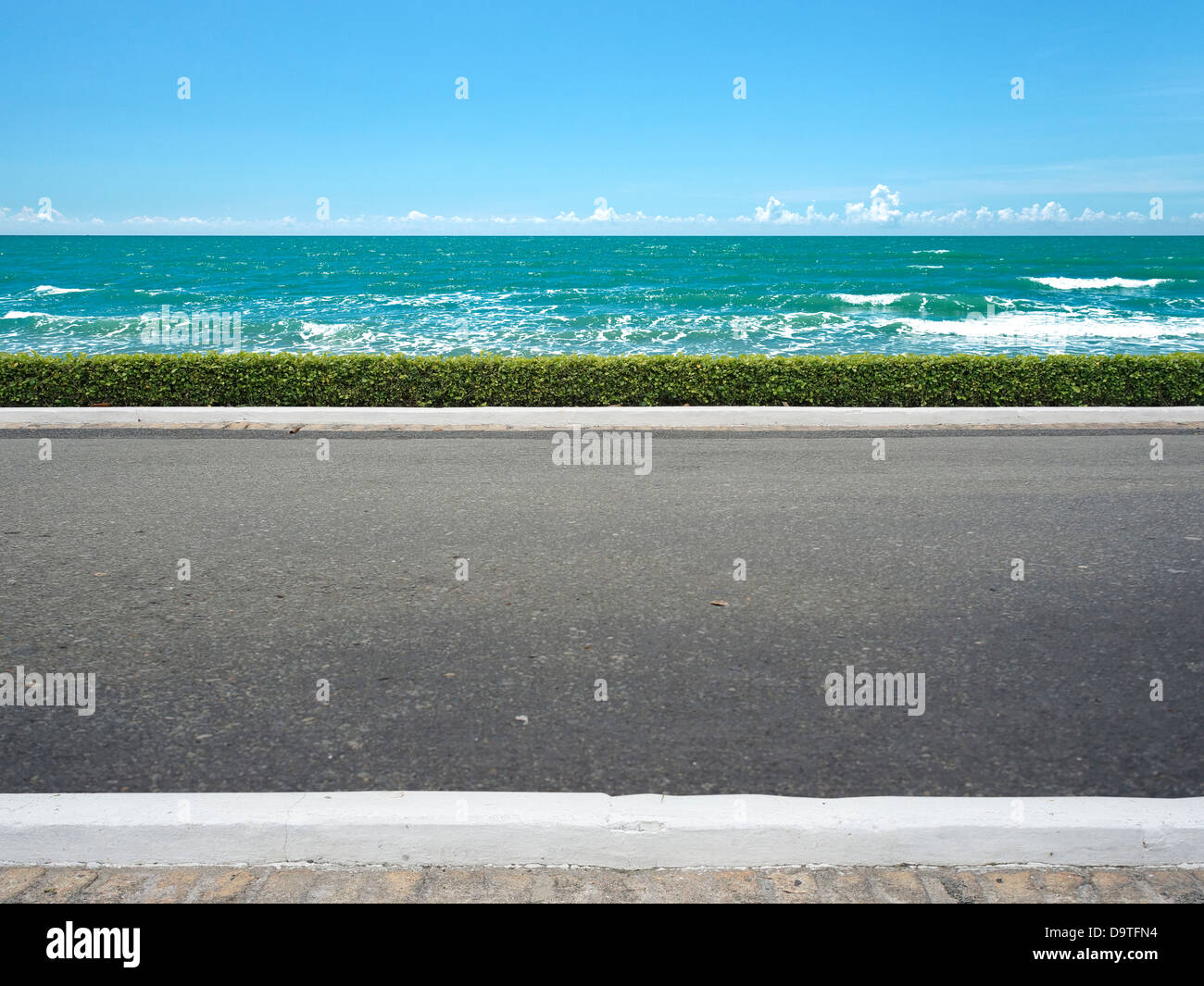Roadside view and beach background Stock Photo - Alamy