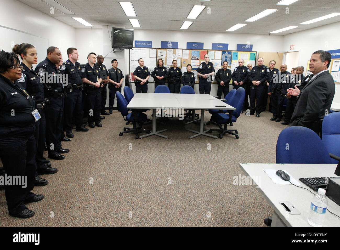 This photograph shows the U.S. Customs and Border Protection officers ...
