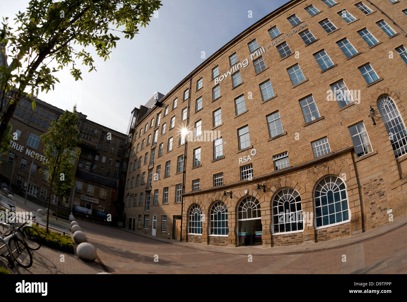 Dean Clough, Halifax. A complex of buildings built in the mid 19th ...