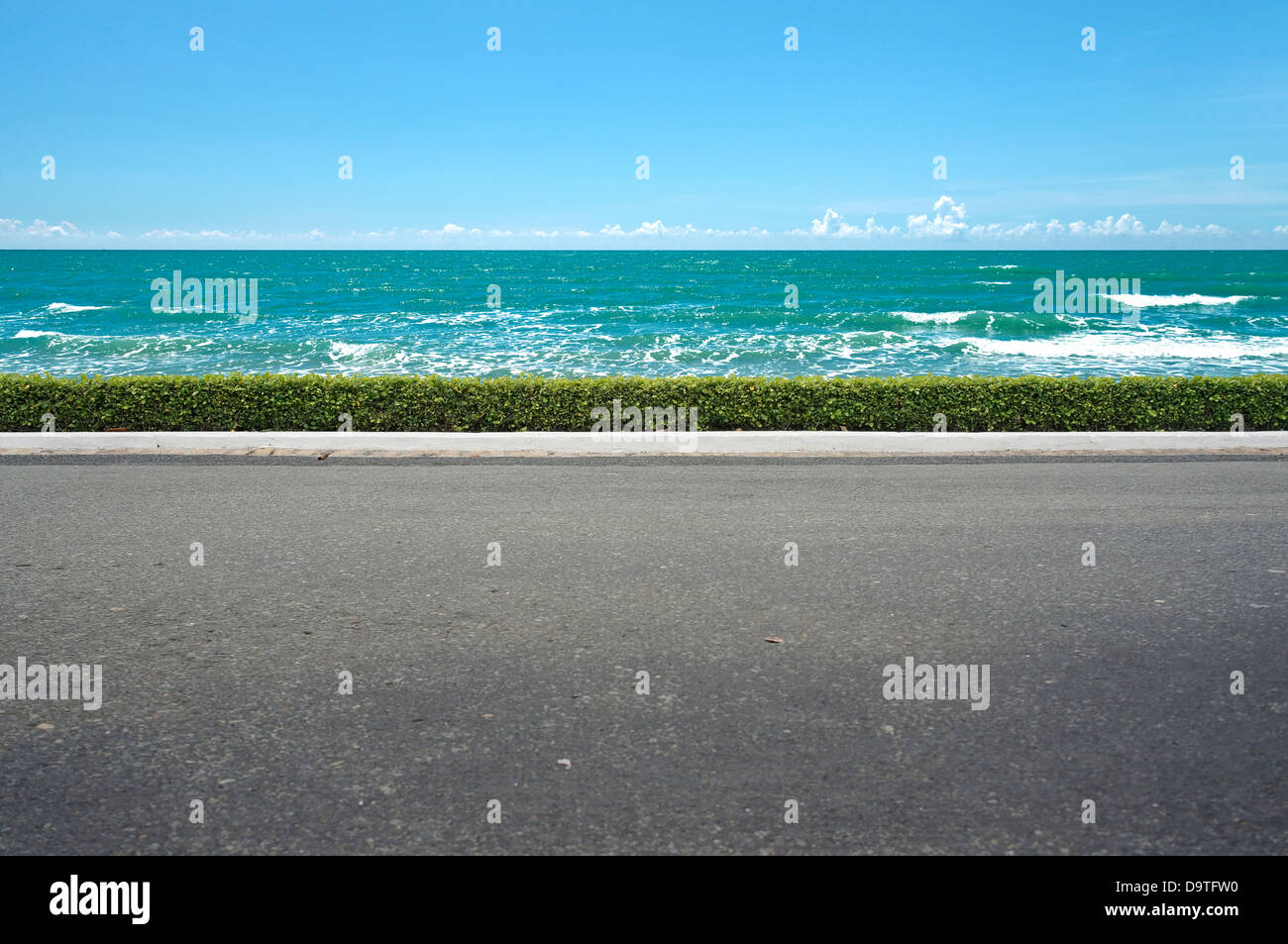 Roadside view and beach background Stock Photo - Alamy
