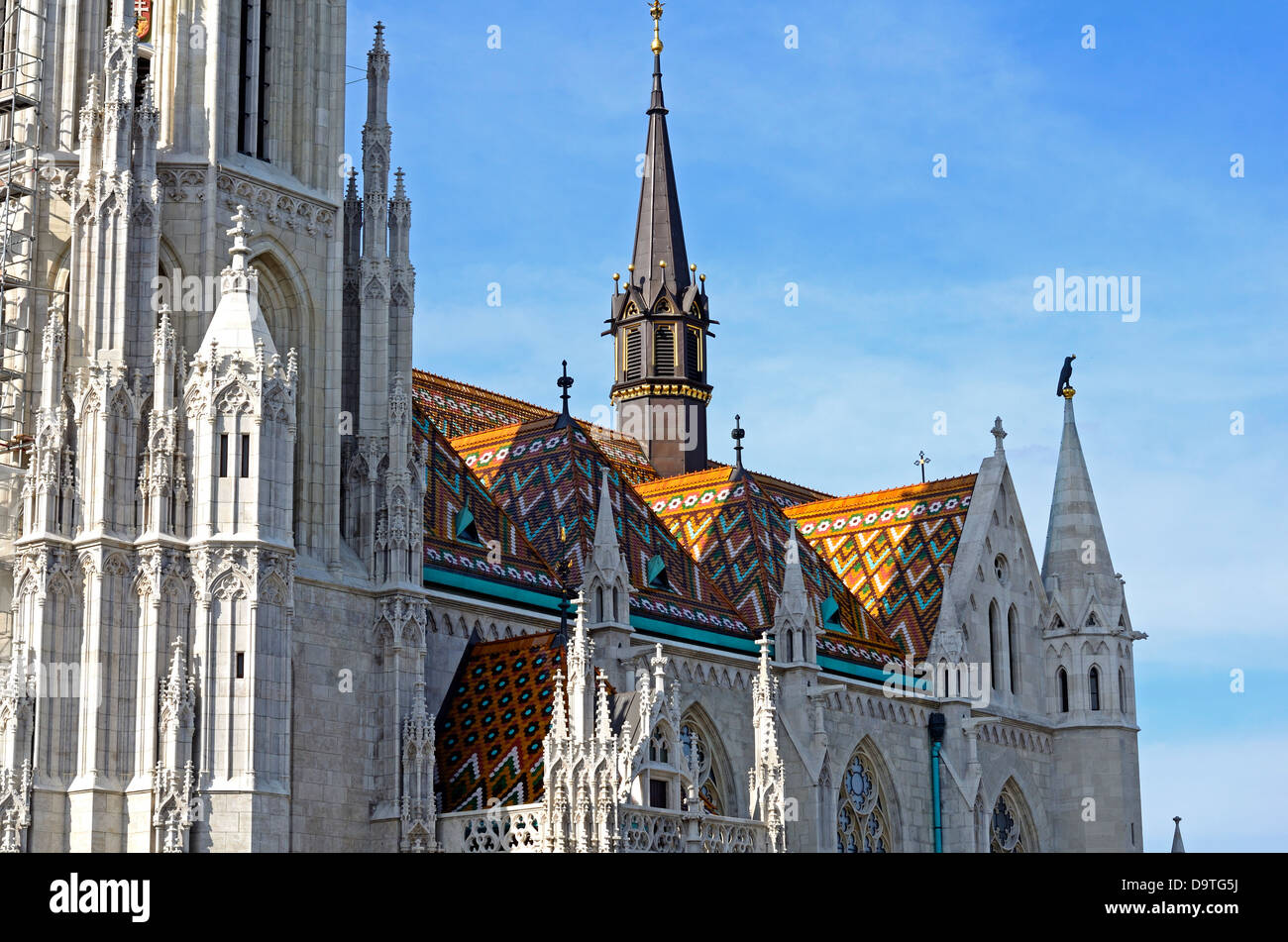 Part of the Mathias Church (Mátyás Templom) Buda Budapest Hungary ...