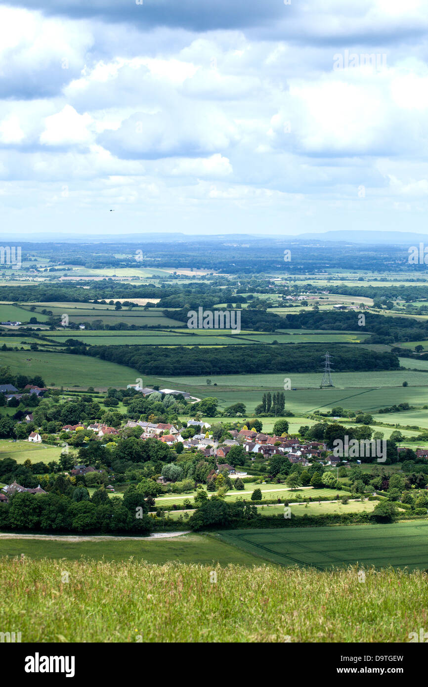 Village of Fulking Viewed from Devils Dyke Stock Photo - Alamy