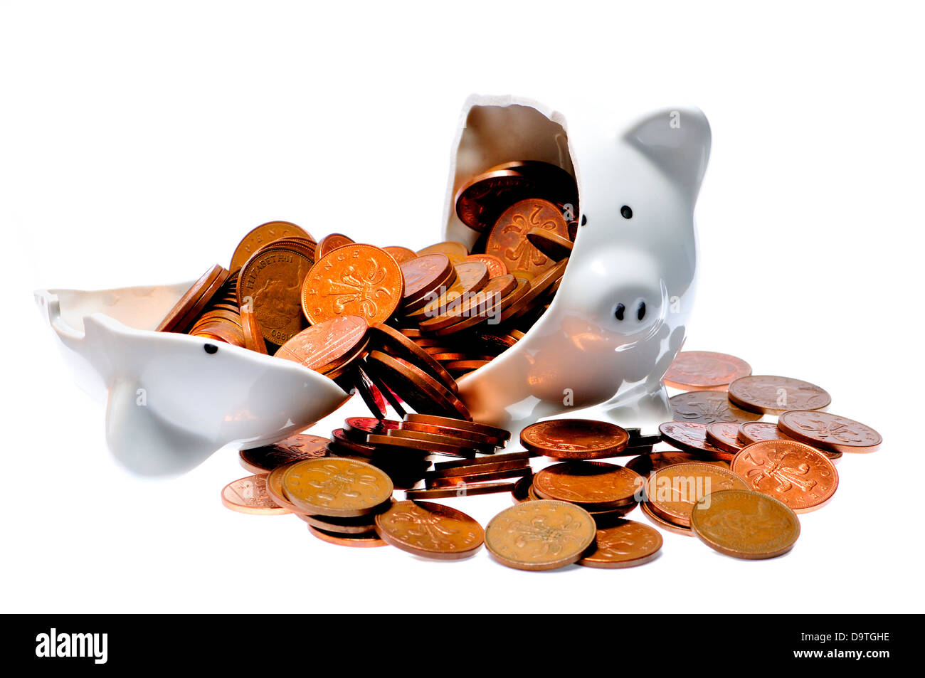 Broken piggy bank Stock Photo - Alamy