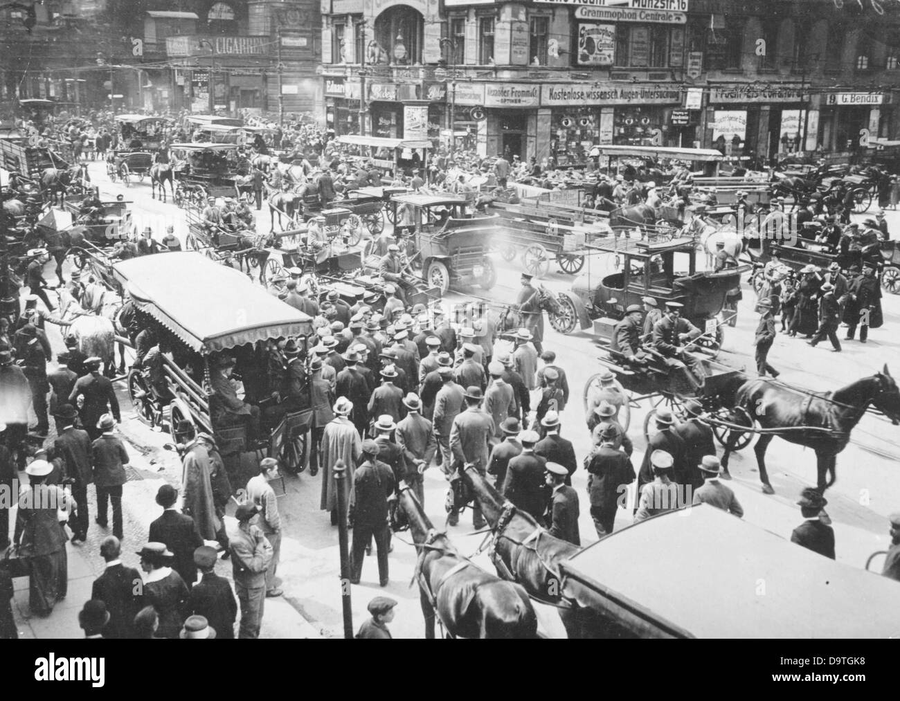 The transportation strikes are pictured on Alexanderplatz in Berlin ...