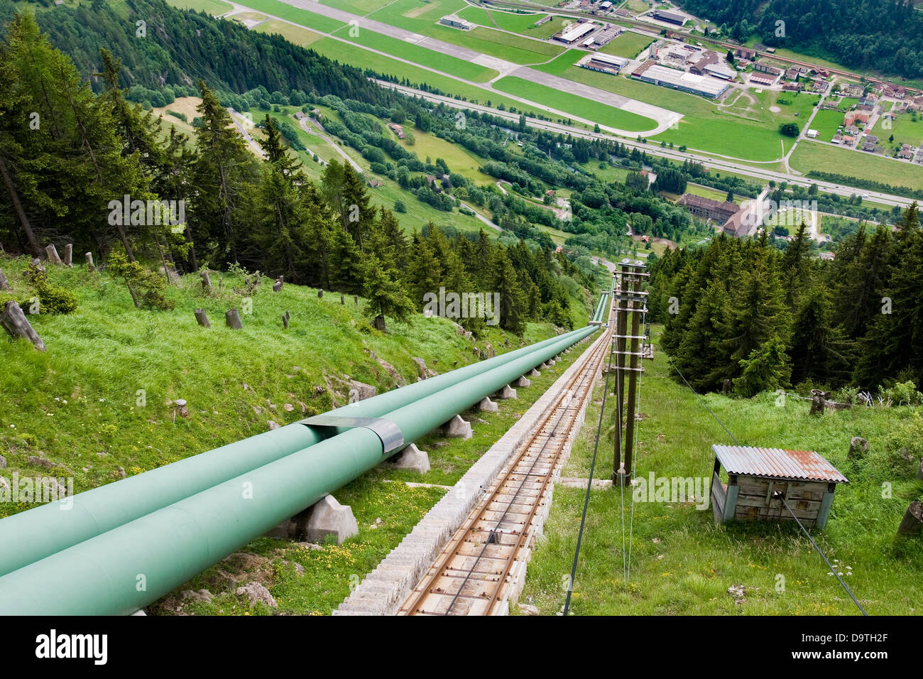 Switzerland, Canton Ticino, Ritom-Priora, rails Stock Photo - Alamy