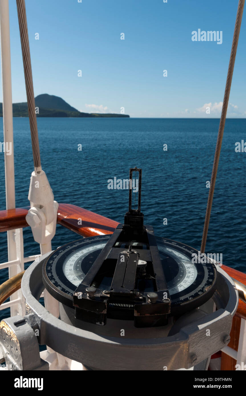 Caribbean, Dominica, Star Clipper sailing cruise ship, Compass Stock ...