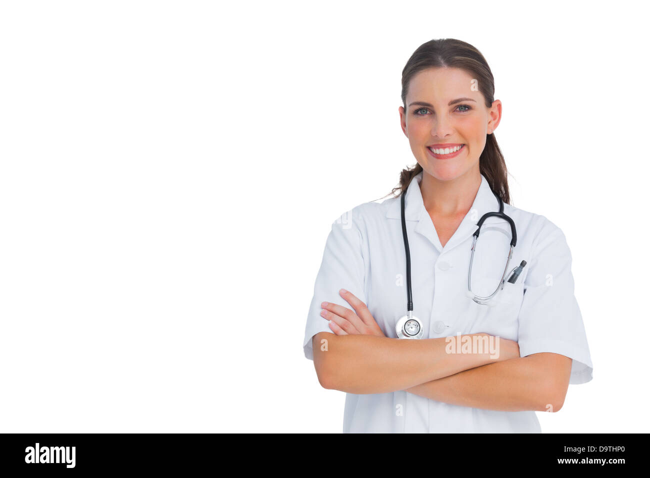 Happy nurse smiling at camera Stock Photo - Alamy