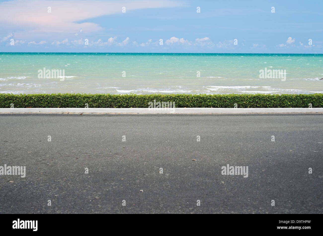 Roadside view and beach background Stock Photo - Alamy