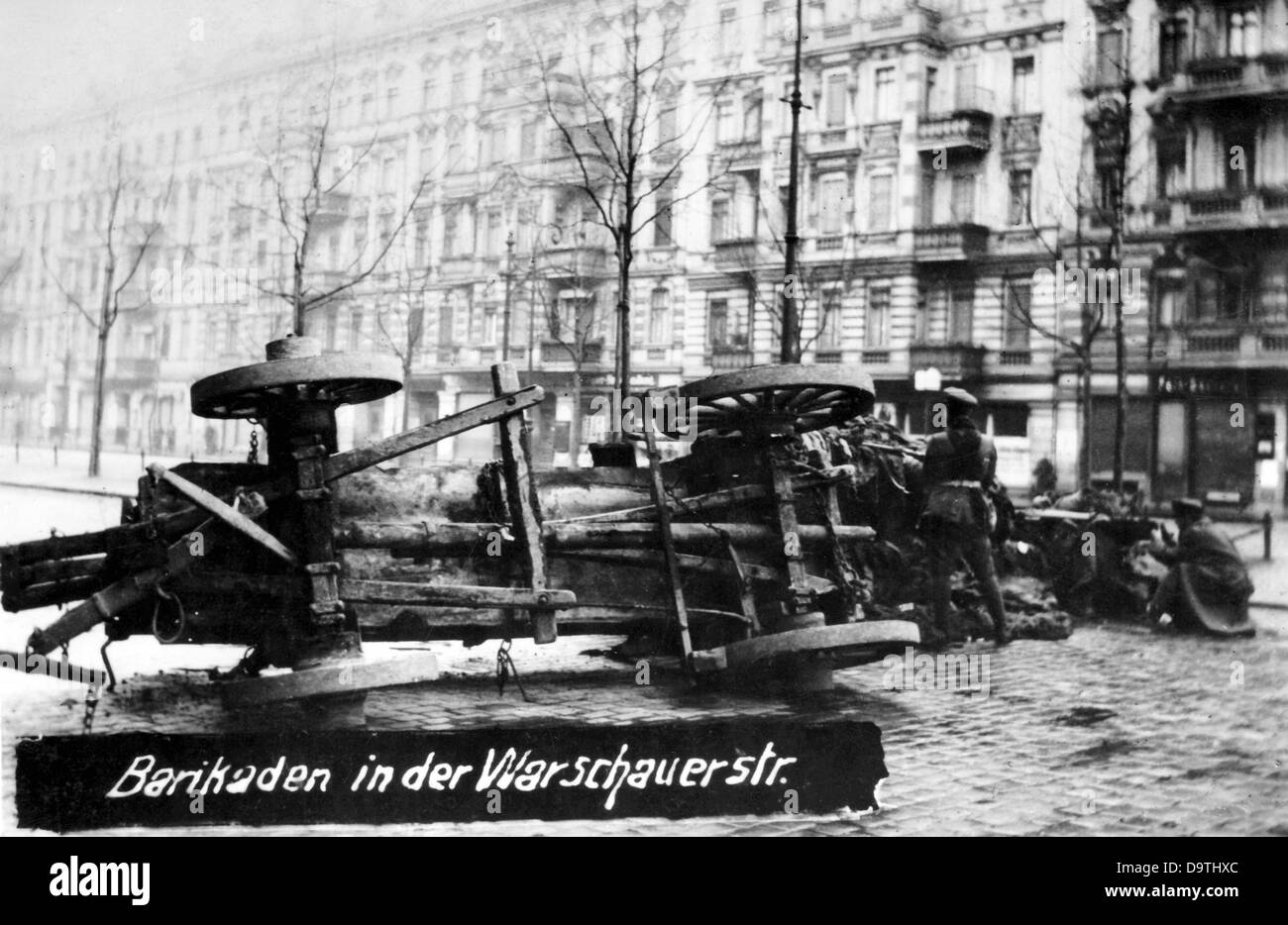 German Revolution 1918/1919: Barricades are pictured in Warschauer ...