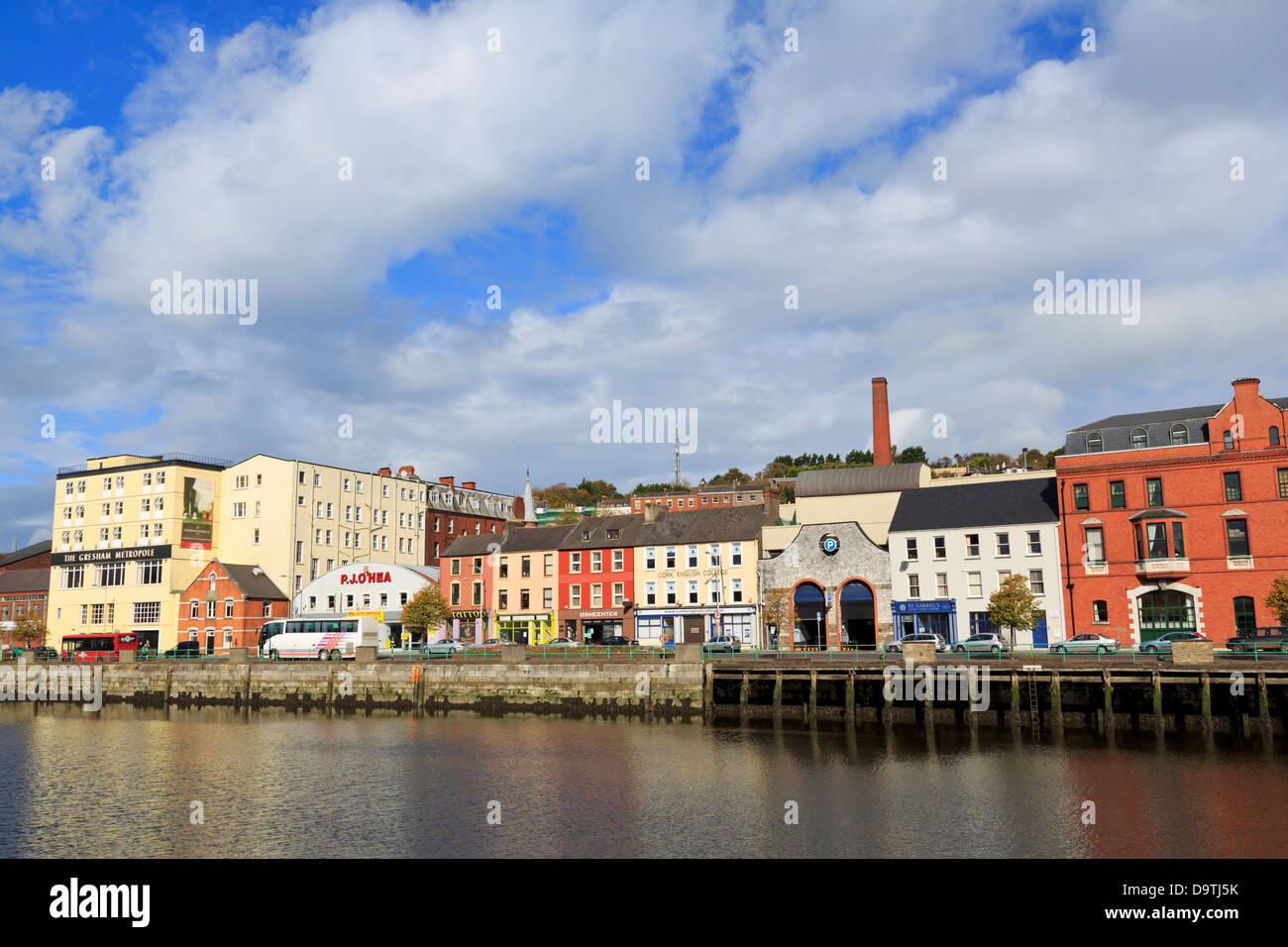 Ireland, Munster, County Cork, Cork City, St. Patrick's Quay on River ...