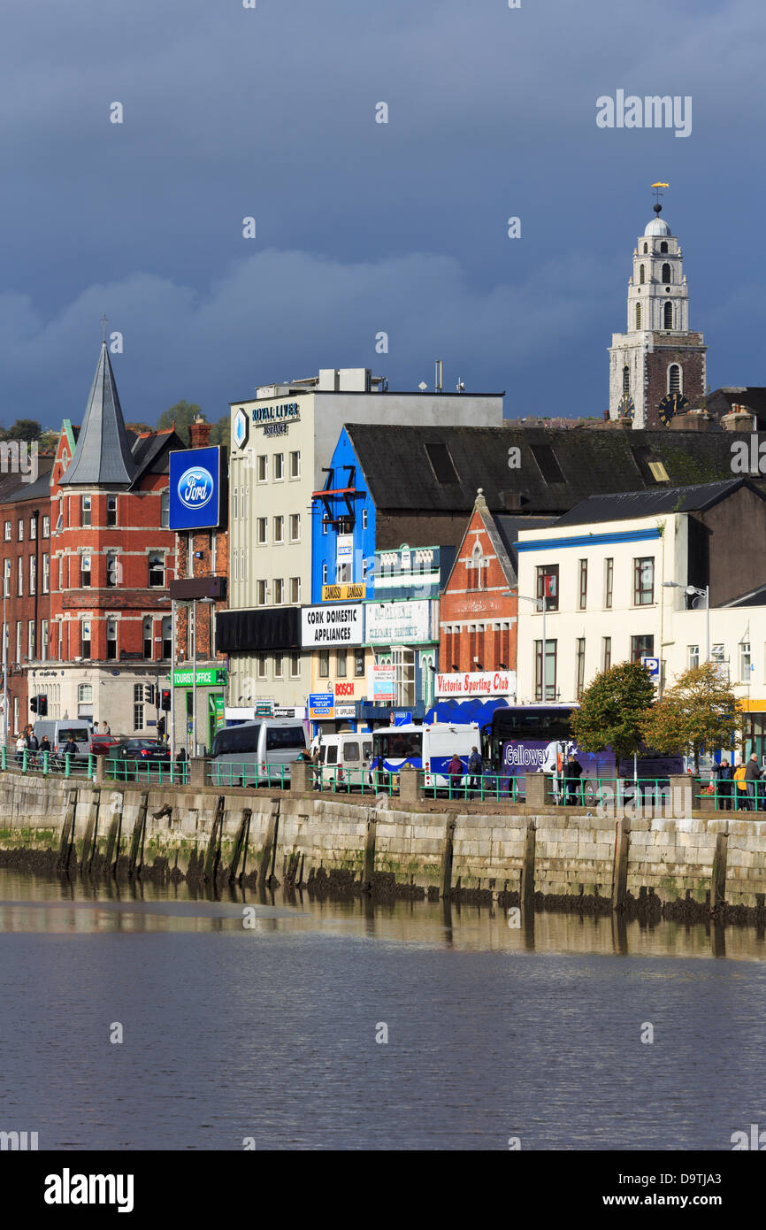 Ireland, Munster, County Cork, Cork City, St. Patrick's Quay on River ...