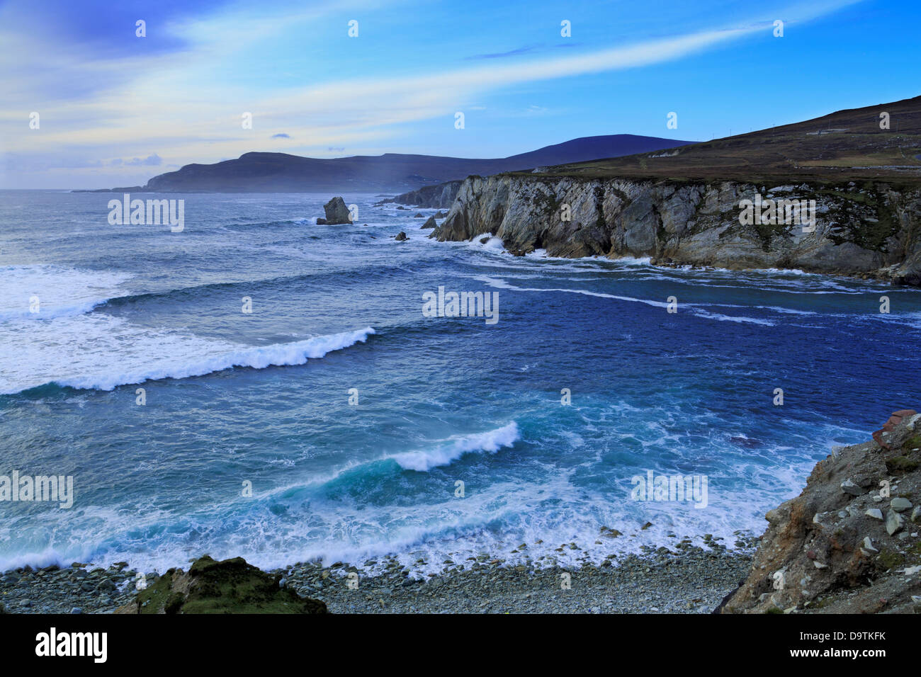 Ireland, Connaught, County Mayo, Achill island, Coastline on Atlantic ...