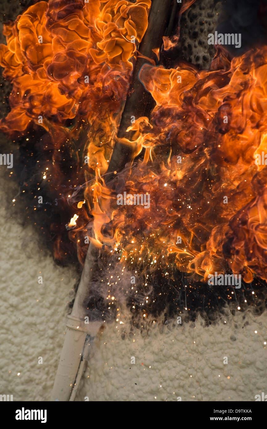 Electrical Fire at Polpeor cafe on Lizard Point Cornwall, acrid smoke ...