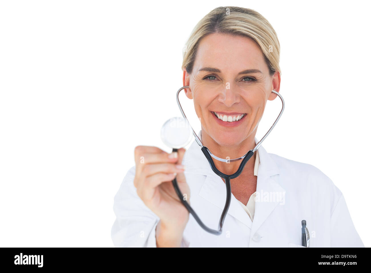 Cheerful doctor with stethoscope Stock Photo - Alamy