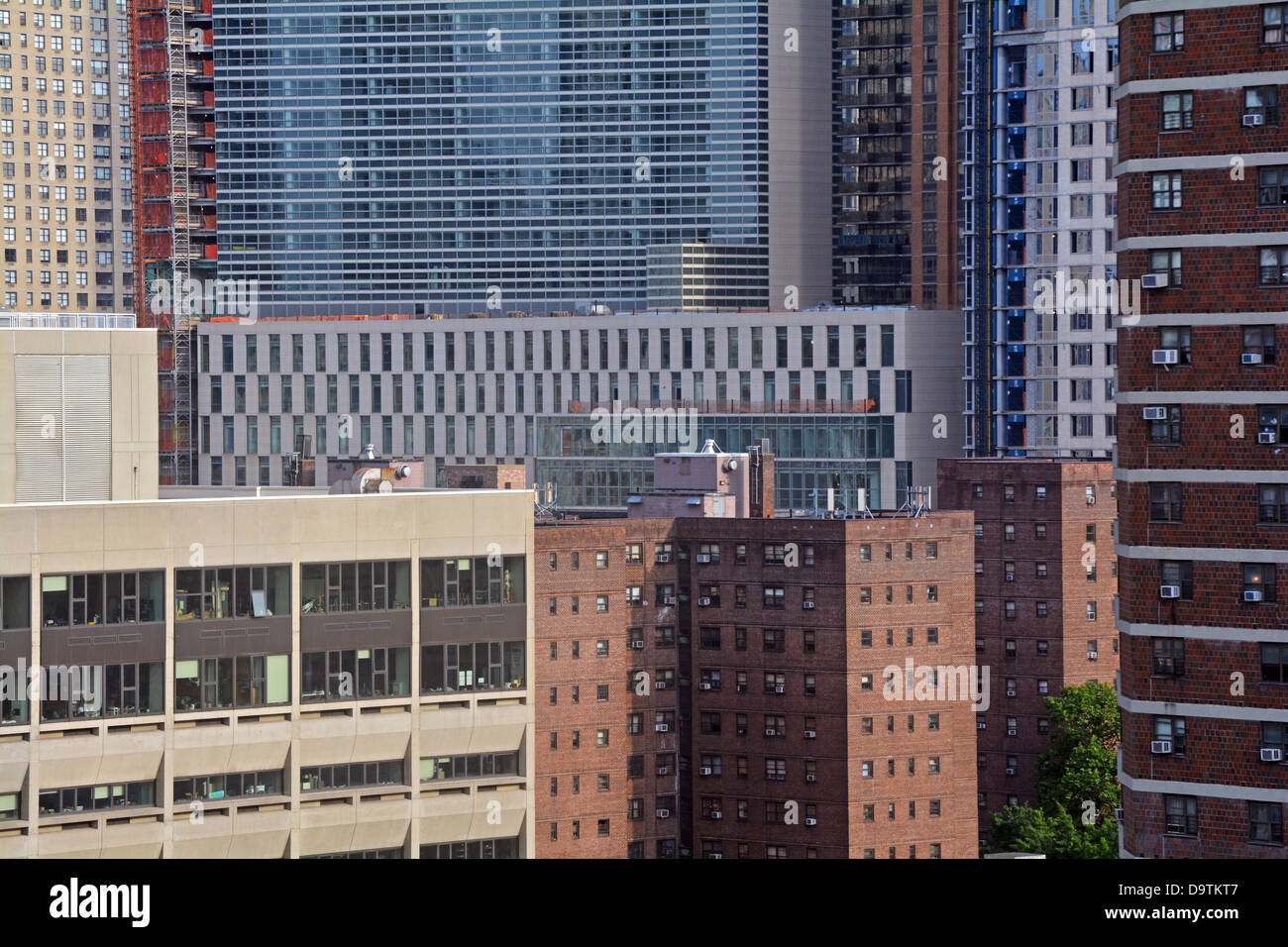 Of view of tall building from from the 20th story of an apartment house ...