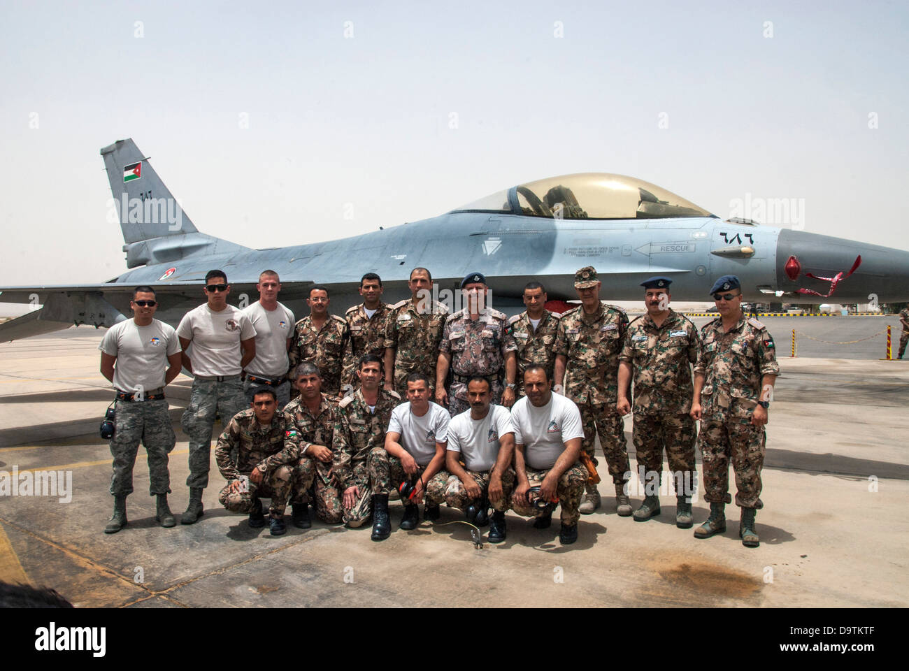The Prince of Jordan, HRH Feisal bin Hussein (center with beret), poses ...