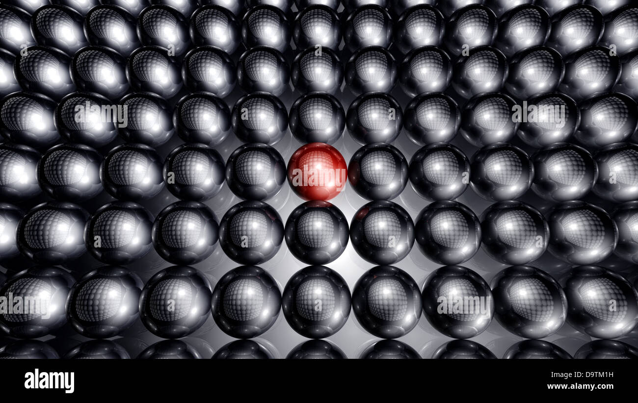 3D rendered Illustration. Abstract background of infinite spheres ...