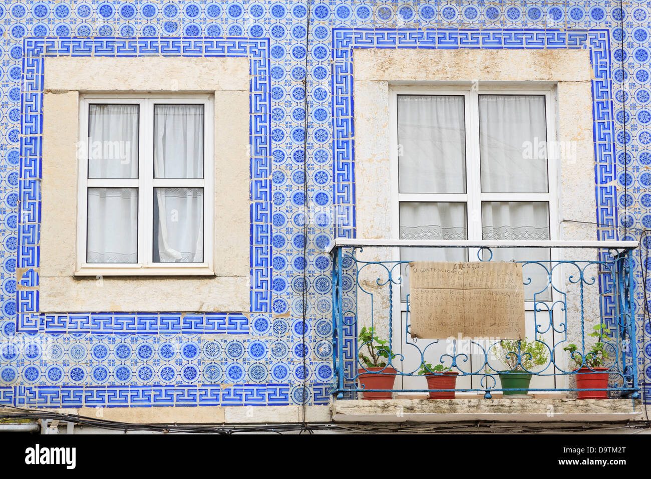 Portugal, Lisbon, Balcony in Bairro Estrella D'Ouro District Stock ...