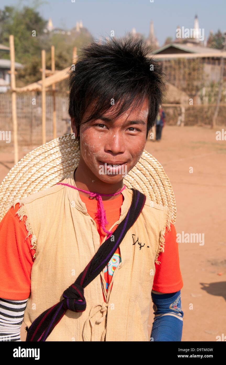 Young Intha man smiling at a market Shan states Myanmar (Burma Stock ...
