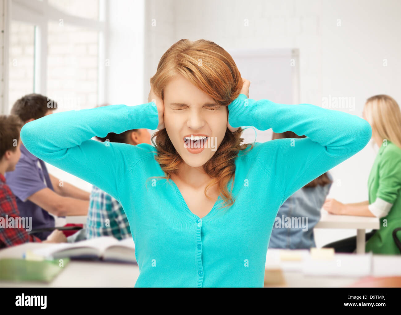 student screaming at school Stock Photo - Alamy