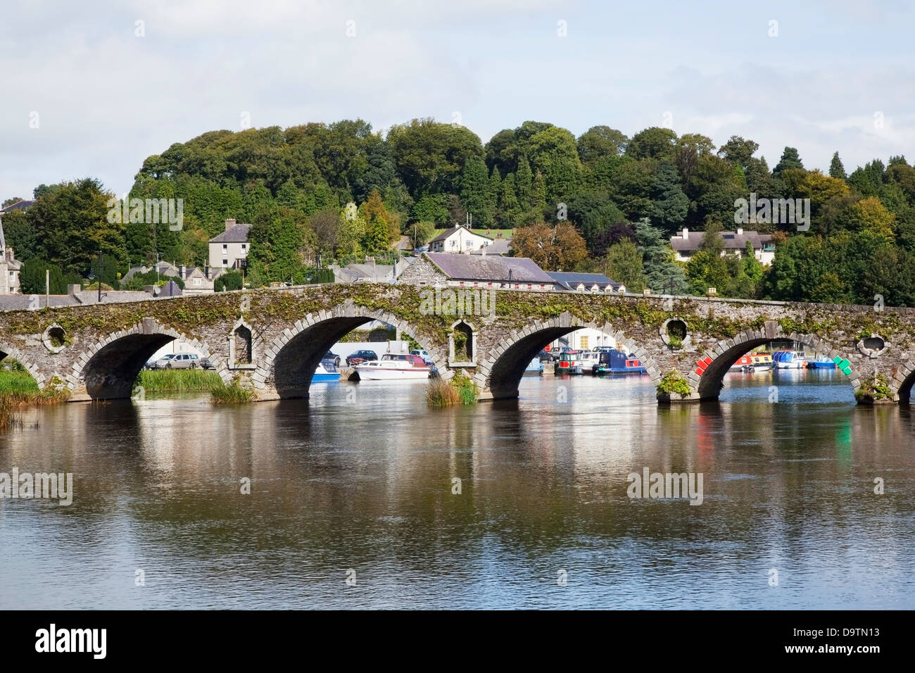 A bridge with arches going across river barrow;Graiguenamanagh county ...