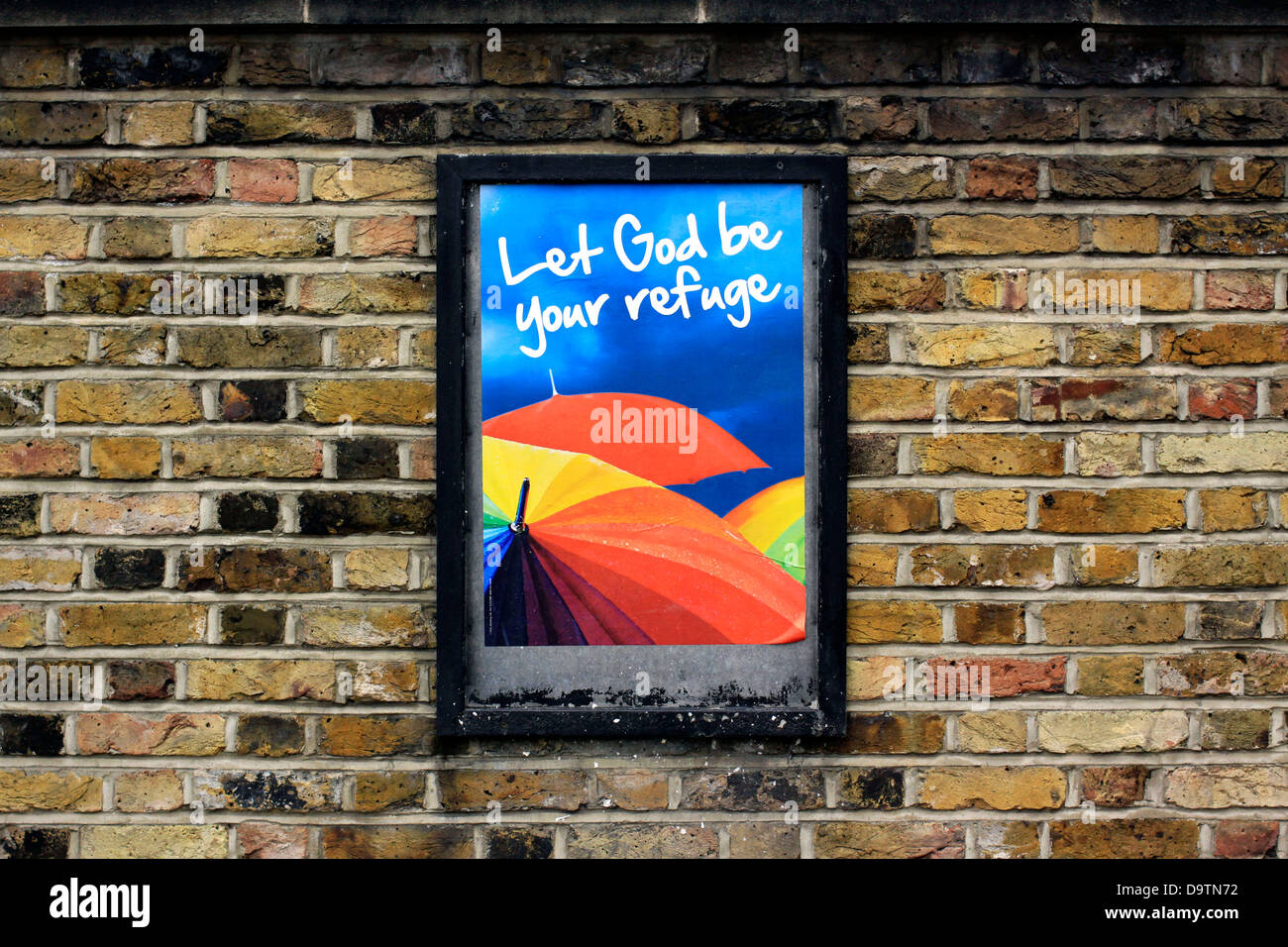 Religious poster outside a church in north London Stock Photo - Alamy